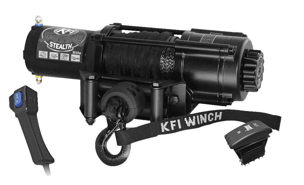 4500 lb KFI Stealth Wide Winch Combo Syn -Polaris Ranger Full Size XP ...